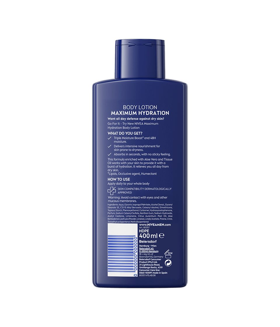 NIVEA MEN Max Hydration Lotion 400ml – 48h Moisture
